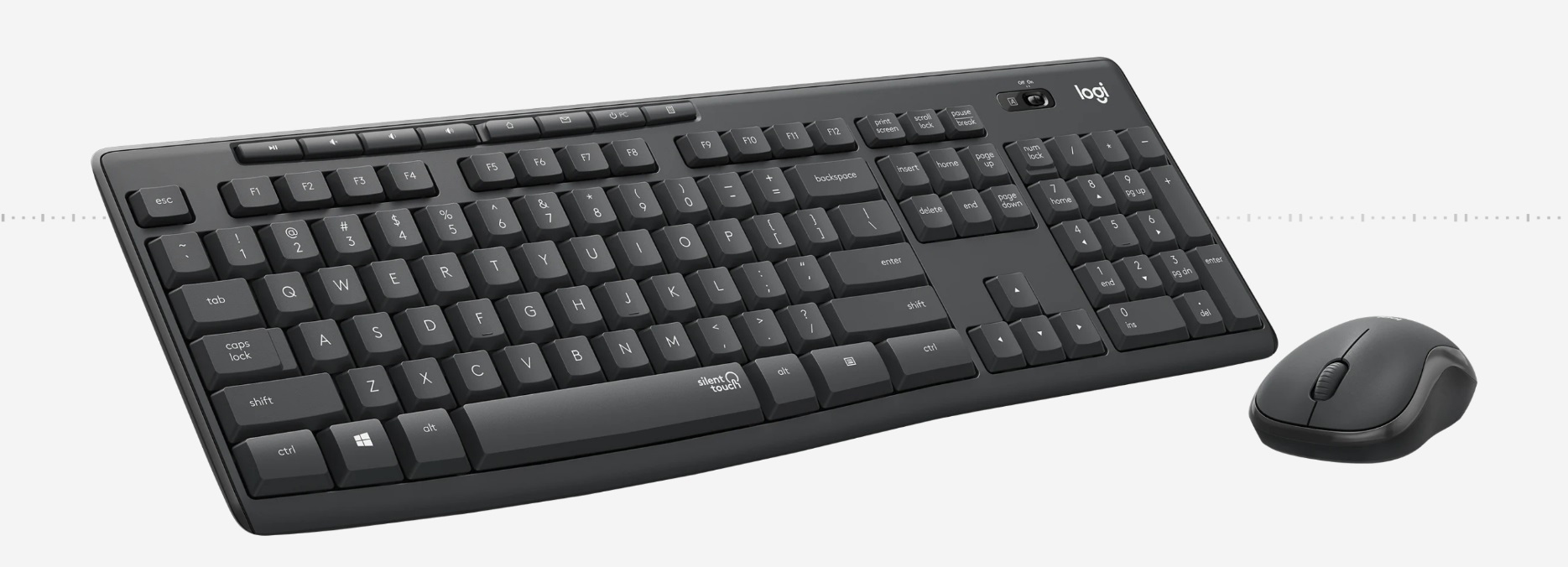 Logitech MK295 Wireless Mouse & Keyboard Combo with SilentTouch Technology, Full Numpad ...